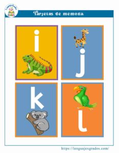 Tarjetas de aprendizaje con sonidos iniciales para niños