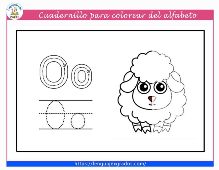 El abecedario para trazar y colorear con dibujos para imprimir