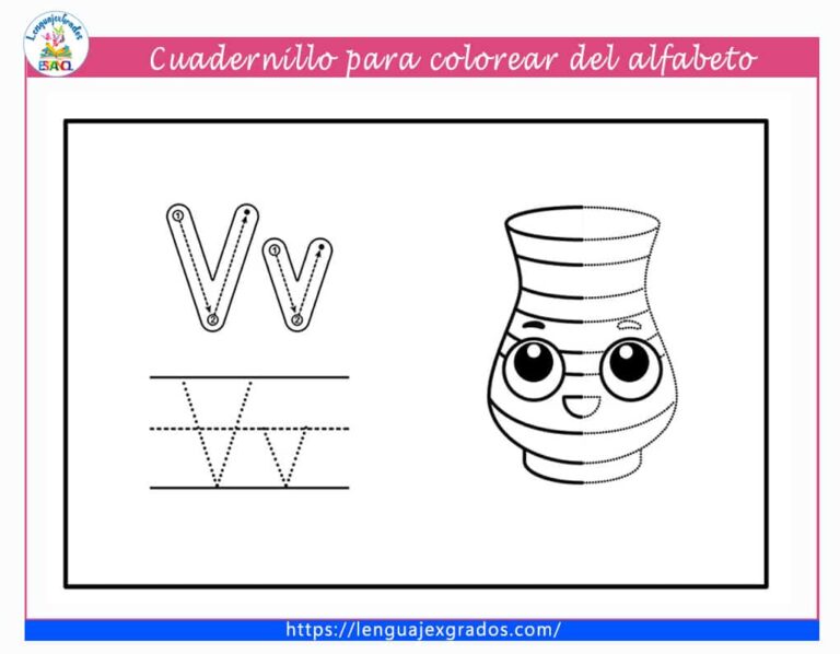 El abecedario para trazar y colorear con dibujos para imprimir